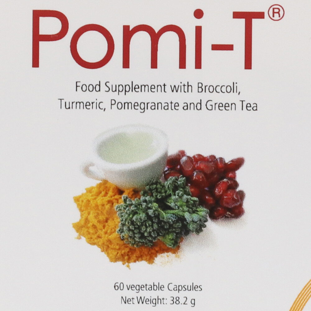 Pomi-T Food Supplement 60 Vegetal Capsules with Broccoli, Turmeric ...