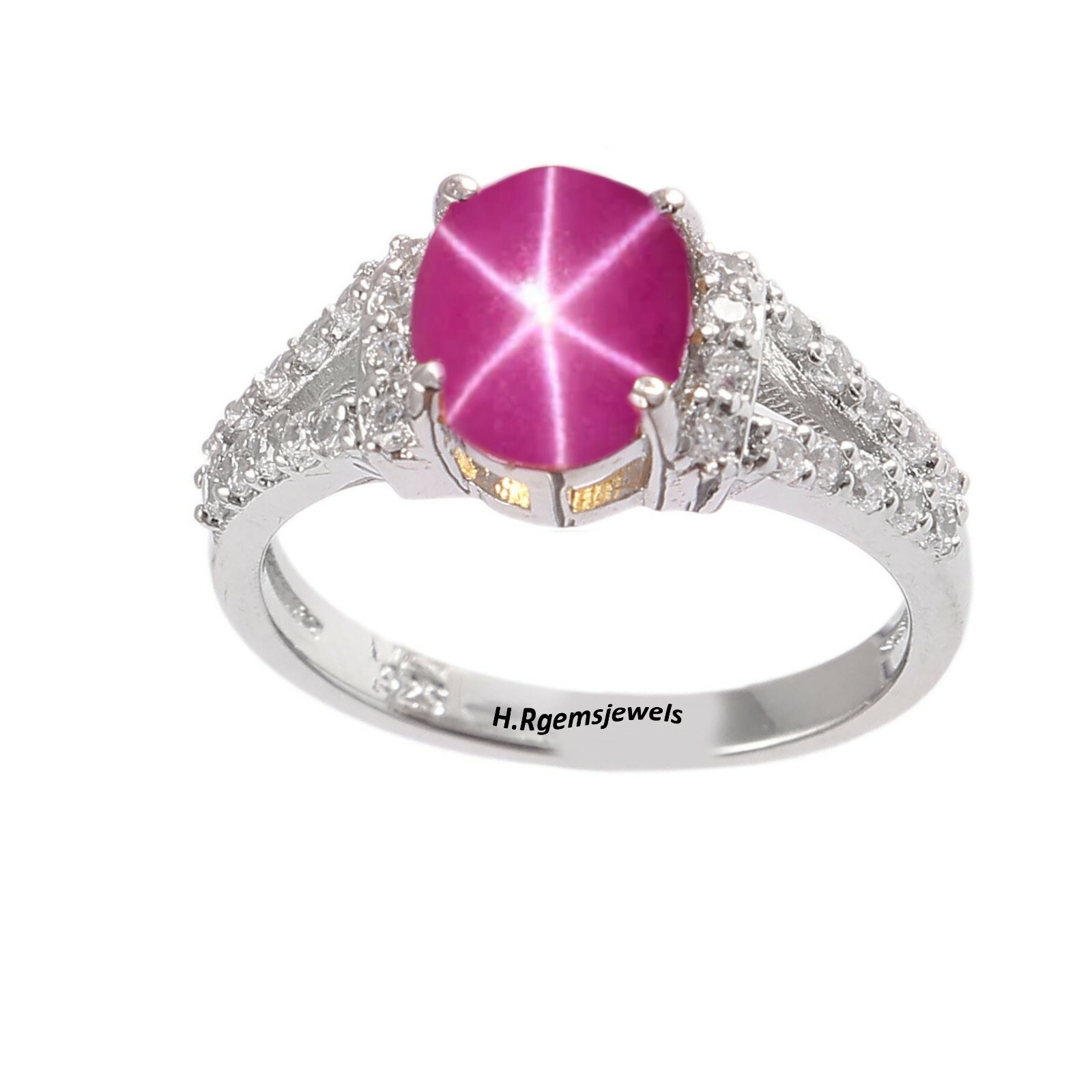 Pink Star Ruby Ring Lindy Star Ruby Ring Lab Created Star Sapphire Bridal Ring | eBay
