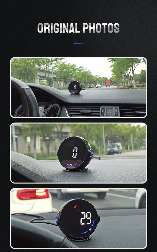 Digital Car HUD Speedometer GPS Indicator MPH KMH Compass Overspeed ...