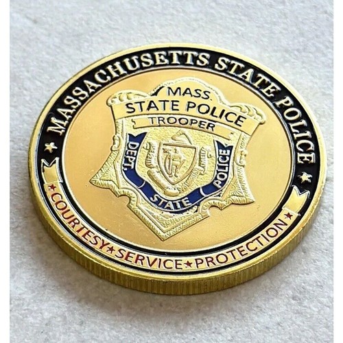 MASSACHUSETTS MA MASS STATE POLICE OfficerMA-USA Trooper Challenge Coin ...