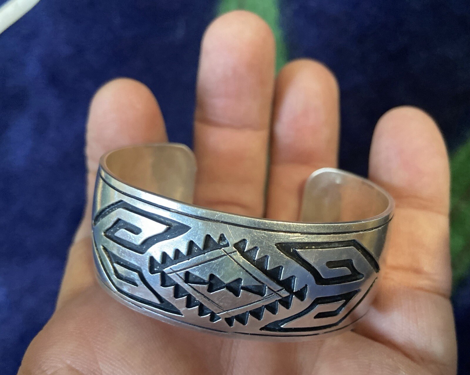 VINTAGE HOPI NATIVE AMERICAN HAND CARVED STERLING SIL… - Gem