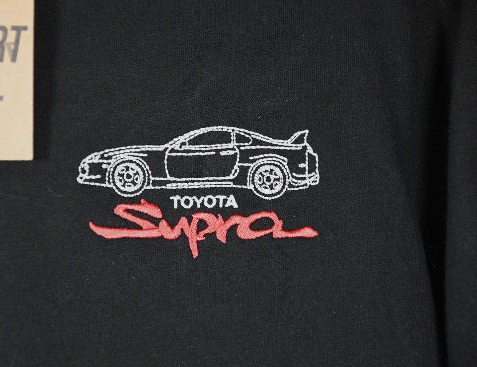 NWT Toyota Supra MK4 Embroidered Logo Car Men's Small Black Midweight ...