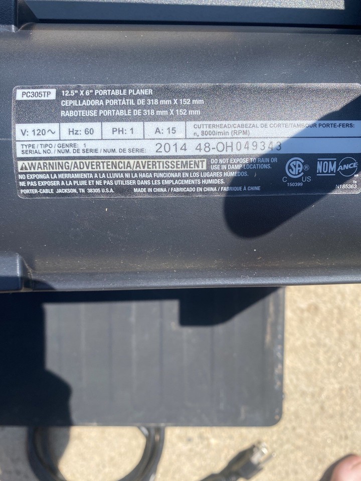 Porter cable PC305TP Bench Top Planer | eBay