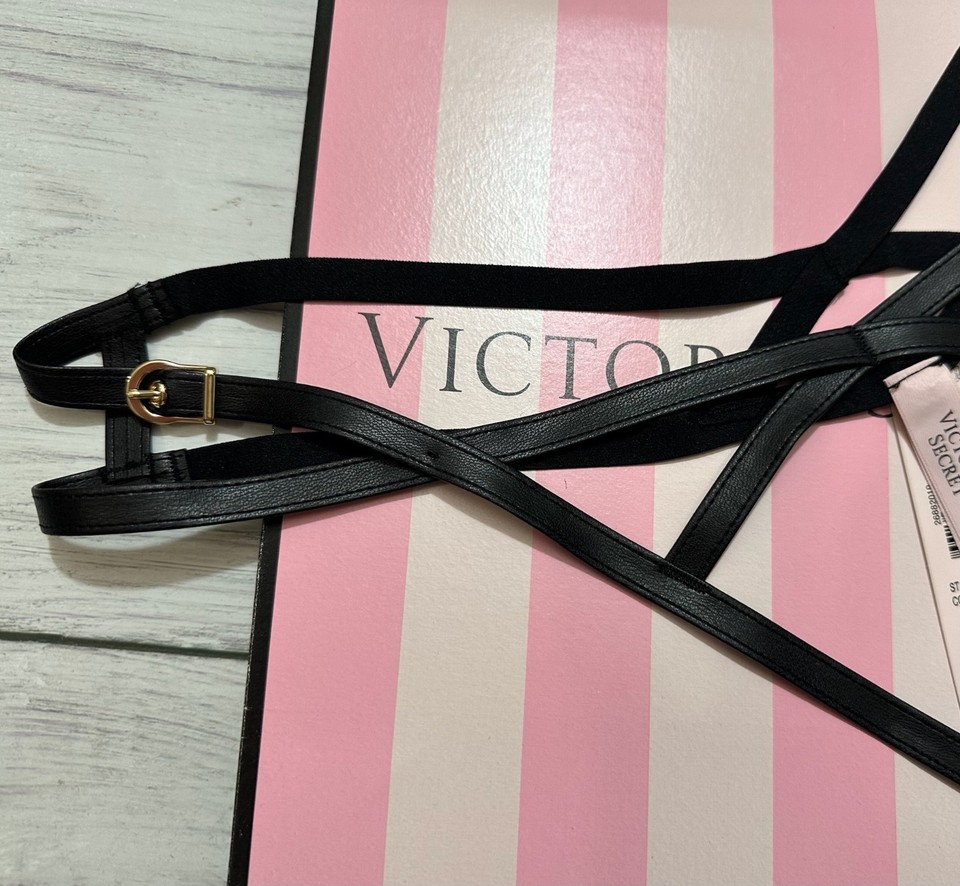 Victoria’s Secret Faux Leather Very Sexy Open-Cup Balconette Bra Thong ...