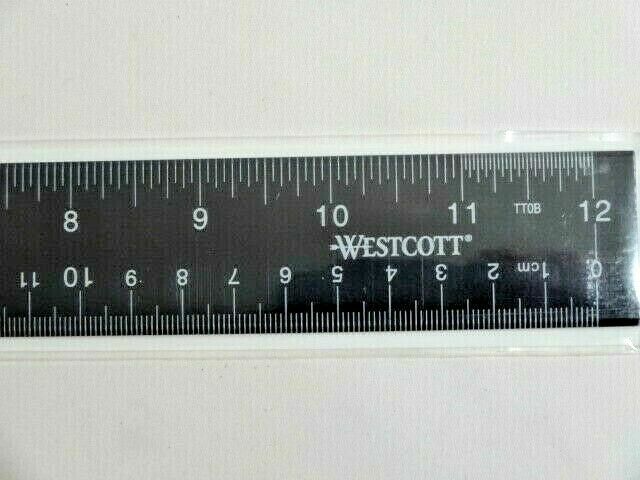 Westcott 12-Acrylic Ruler Black English Metric Markings Tool Office ...