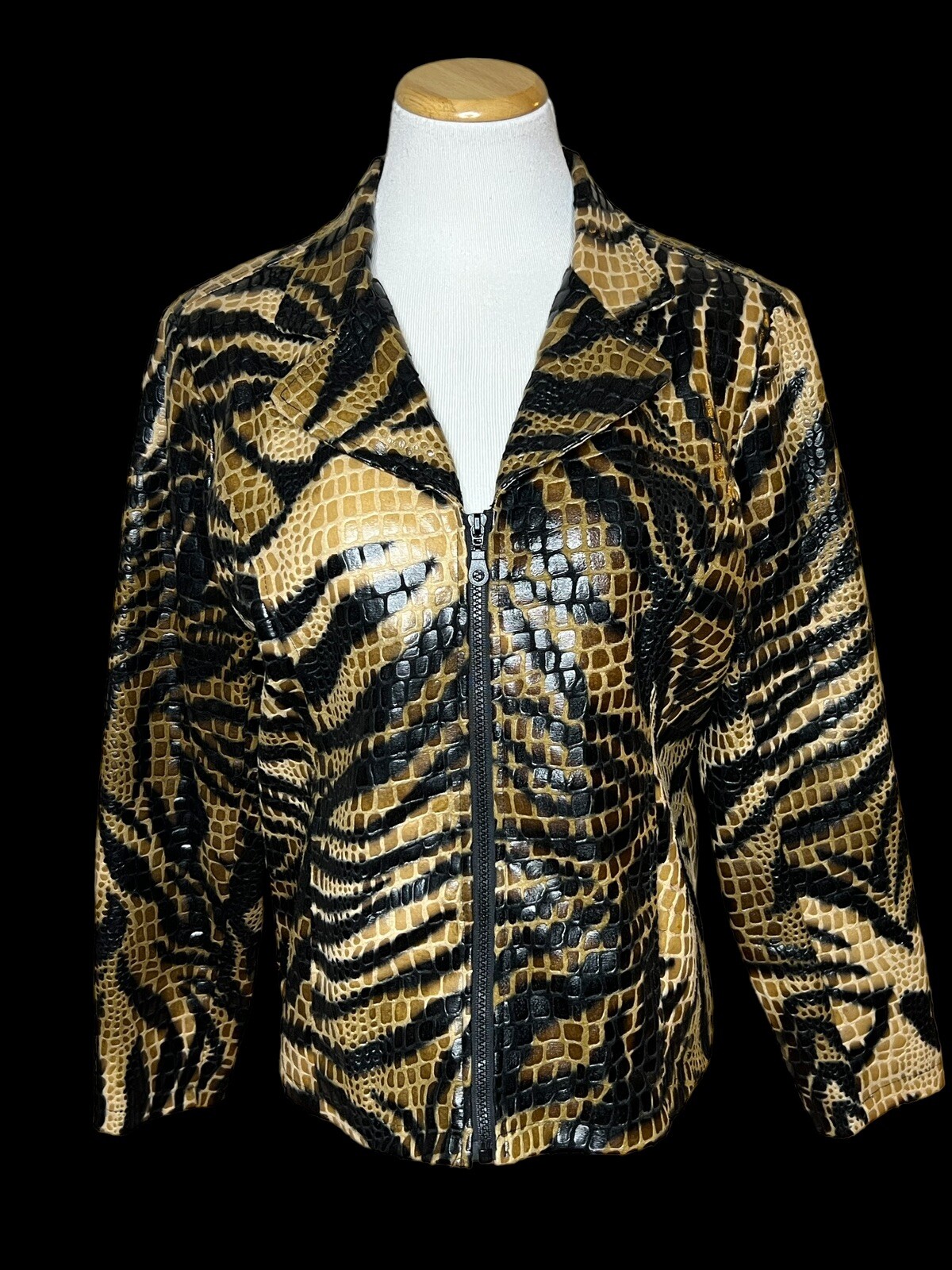 Selene Sport Faux Leather Look Jacket Animal Print Ti… - Gem