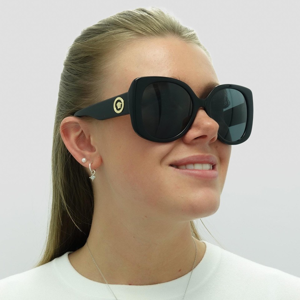 Versace Sunglasses VE4387 GB1/87 Black Dark Gray | eBay