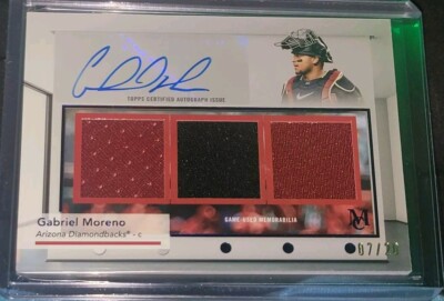 🔥 Gabriel Moreno 2024 Topps Museum Collection Rare Auto Triple Swatch ...