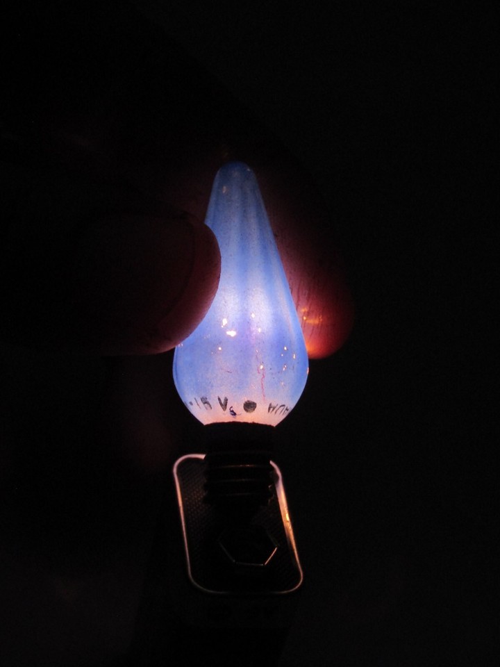 C6 GE Mazda USA Logo Blue Christmas Light Lot Antique Tested Working ...