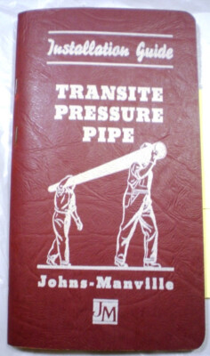 Johns-Manville Transite Pipe Manual Cutting Instructions 1950 ASBESTOS ...