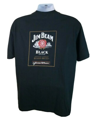 Jim Beam Black Kentucky Straight Bourbon Whiskey Black Tshirt Size L ...