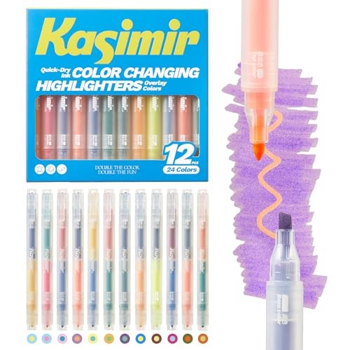 Dual Tip Highlighters Coloring Changing Markers - No Bleed Bible 24 ...