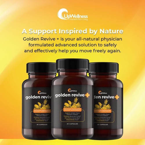 UpWellness Golden Revive + Joint Support Supplement Featuring Turmeric ...