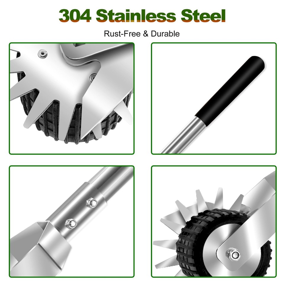 Wheel Rotary Edger Lawn Tool, Manual Grass Edger Trimmer with ...