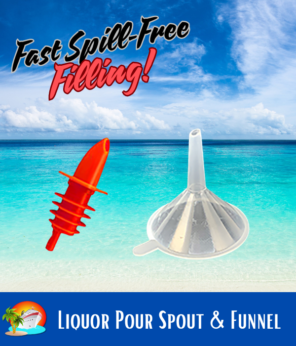 CRUISE SHIP FLASK KIT 6 Pc. 32oz RUM RUNNERS ALCOHOL LIQUOR SMUGGLE ...