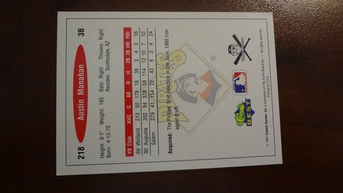 1991 CLASSIC BEST # 218 AUSTIN MANAHAN BASEBALL CARD | eBay