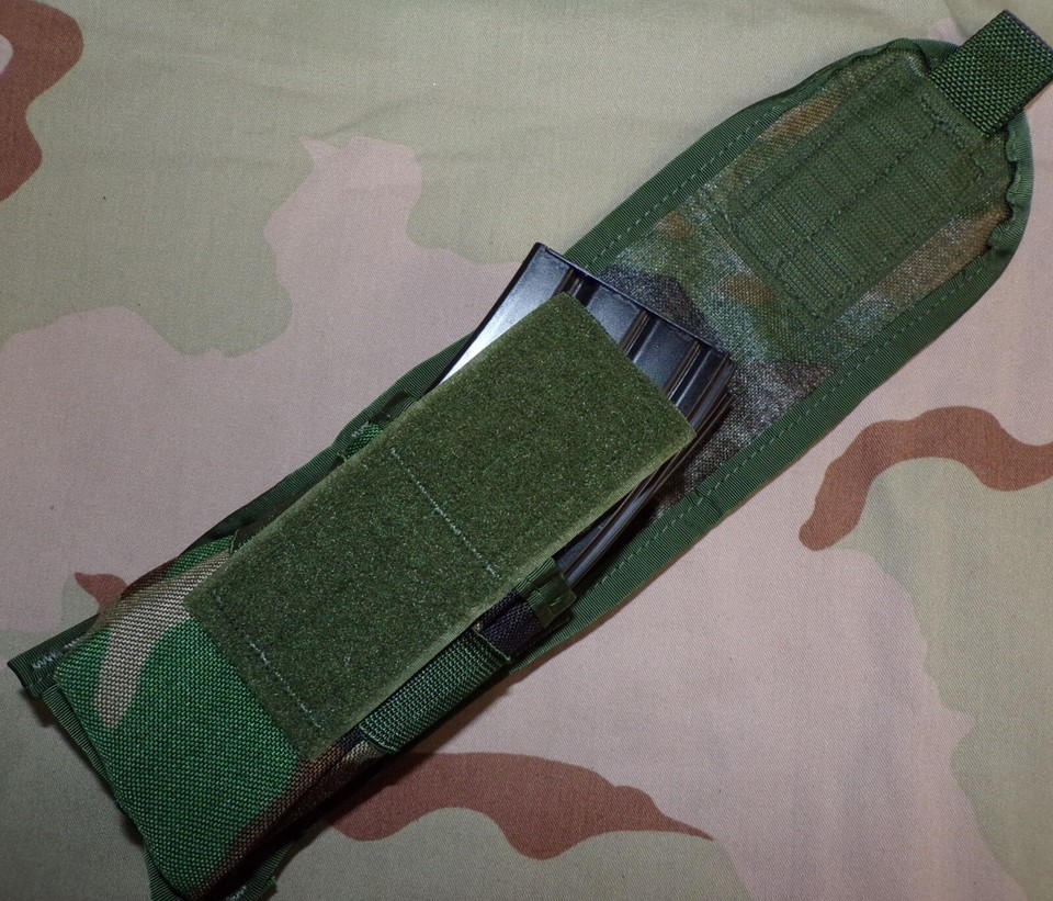 US Army m81 Woodland Camouflage Molle 5.56mm Double Magazine CQB Pouch ...