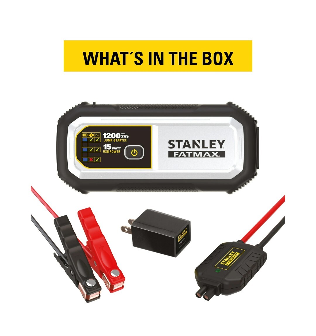 Stanley FatMax 1200 Amp, Lithium Jump Starter with USB Power Bank | eBay