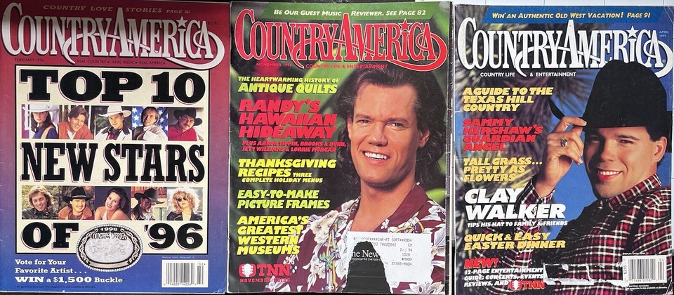 Country America Vintage magazines 1994, 1995, 1996. Country Music Stars ...