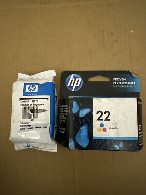 2 New HP 22 Ink Cartridge Tri color C9352AN Exp 2013 Oem Twin Pack Lot ...