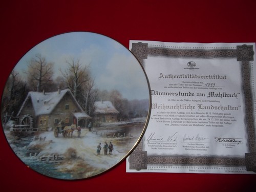 Wandteller - " Dämmerstunde am Mühlbach " - H. E. Feldkamp | eBay