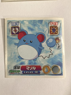 Marill #610 Japanese Pokemon Seal Sticker Seal Amada Sticker Nintendo ...