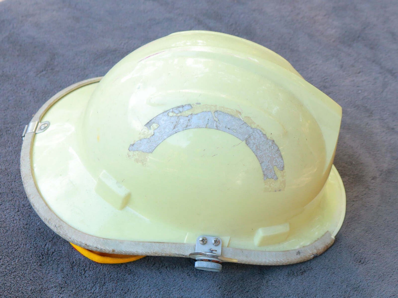 BULLARD Vintage FIREFIGHTER FIRE MAN HELMET rugged no visor neck nape ...