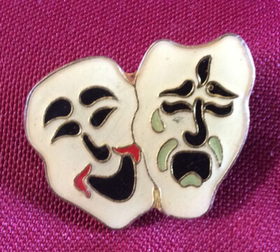 ‘80’s Vintage Comedy Tragedy Masks Lapel/Hat Pin - Theater Drama ...