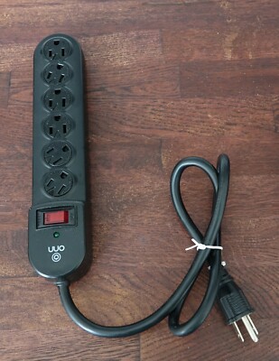 Onn ONA12AV047 6-Outlet Surge Protector Strip, black 450 joules | eBay