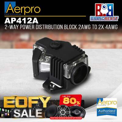 Aerpro AP412A 2-Way Power Distribution Block (1x 2AWG - 2x 4AWG) | eBay ...