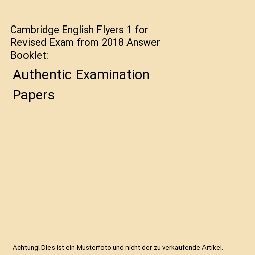 Cambridge English Flyers 1 for Revised Exam from 2018 Answer Booklet: Authentic 1316635953 | eBay