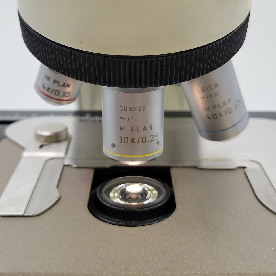 Leica Microscope DM1000 with Binocular Head and 4x, 10x, 40x, 100x ...