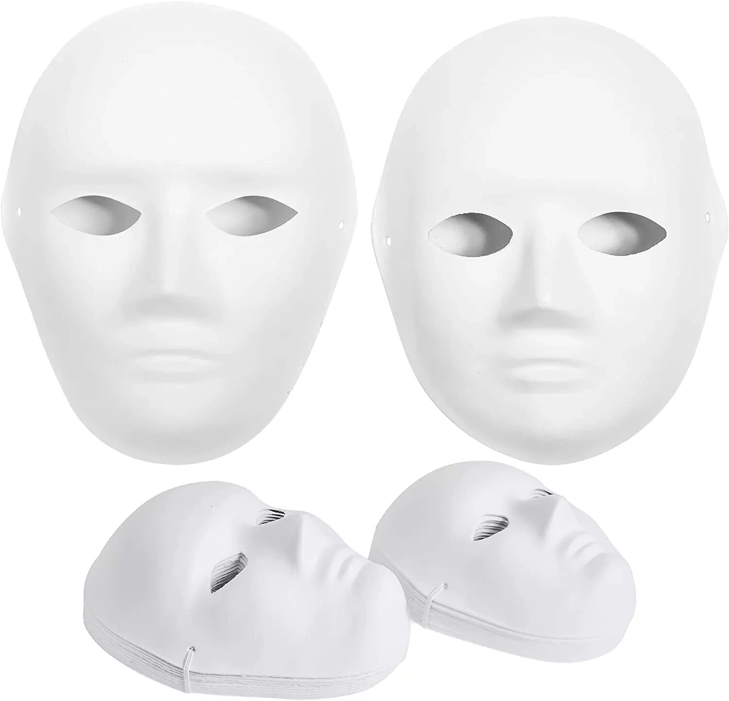 30 Pack White Plain Masks Paintable Art Masks for Masquerade Halloween ...