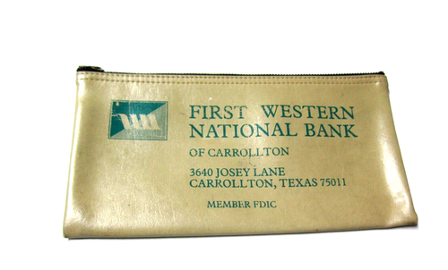 First Western National Bank Carrollton Texas Deposit Money Bag | eBay