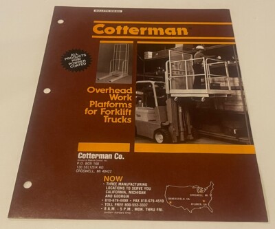 2002 Cotterman Forklift Platform Sales Brochure, Workmaster ...