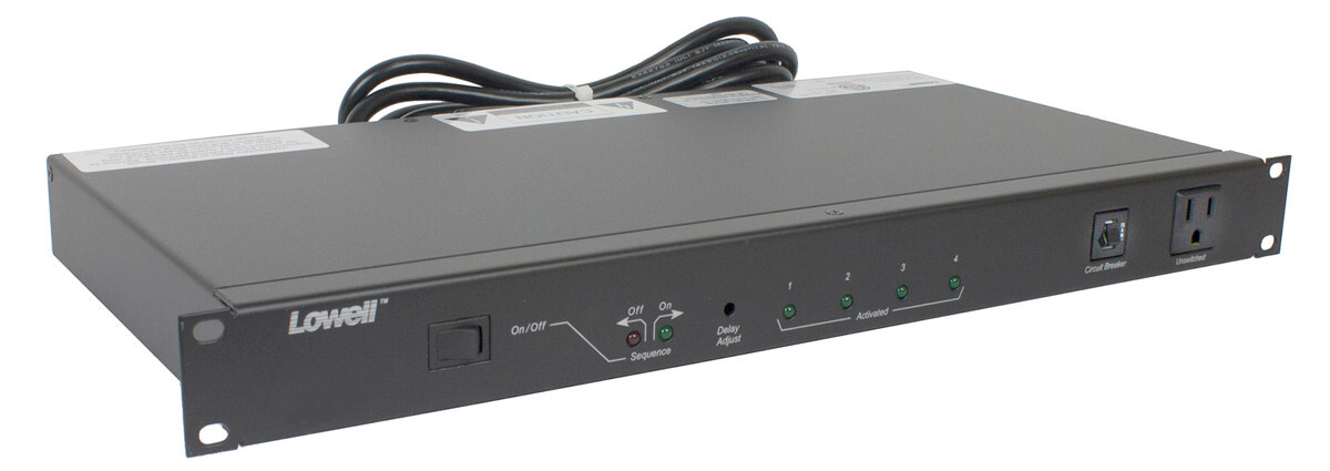 Lowell 1 space Rack Mount Power Panel 6 Switched 3 Unswitched Outlets ...