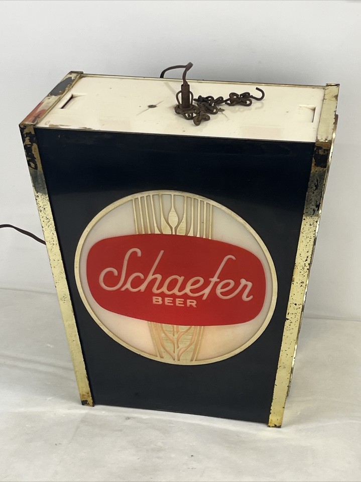 *RARE* Vintage Hanging 3D Schaefer Lighted Beer Sign And Clock 15”x13 ...