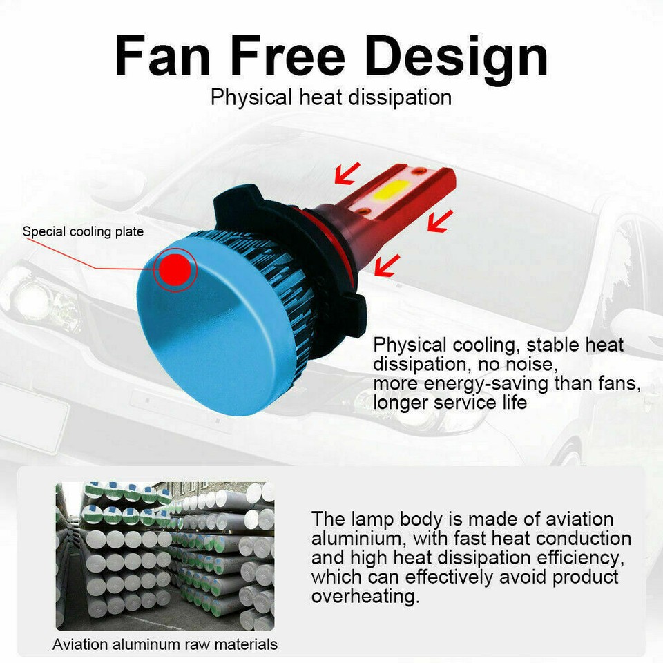 LED Headlights Bulbs Conversion Kit 9005 High Beam Bright White ...