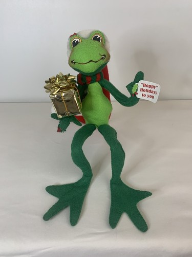 Annalee Christmas Gift Present Frog 13” With Tags 2007 "Hoppy Holidays ...