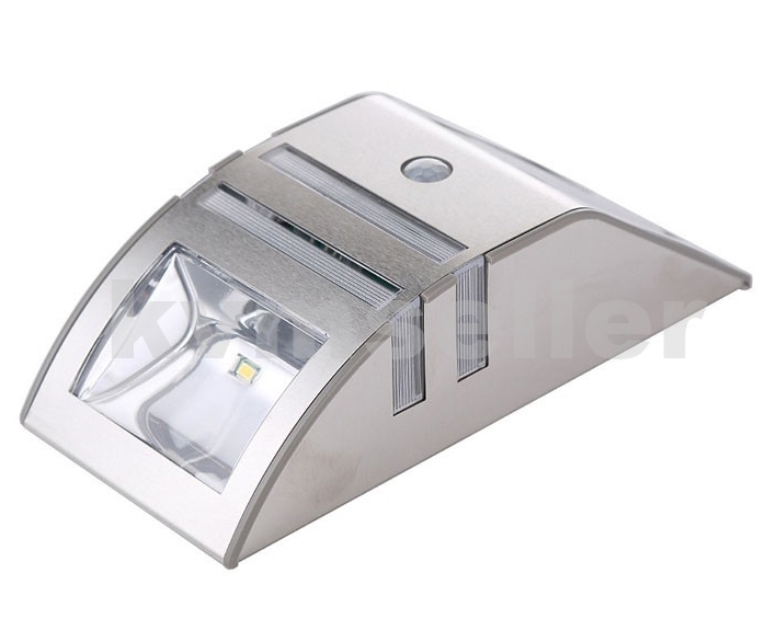 1-PCS Dual-LED Solar Powered Motion Sensor Light Wall Garden Lamp ...