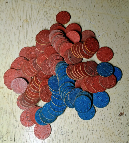 Large Lot of 118 Original WW2 One Point Red & Blue OPA TOKENS | eBay