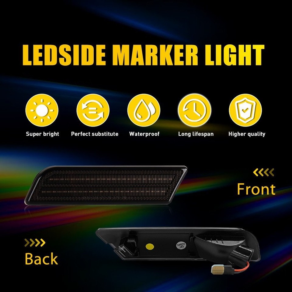 Pair For 2010-2013 Ford Transit Connect LED Side Marker Lights 9T1Z ...