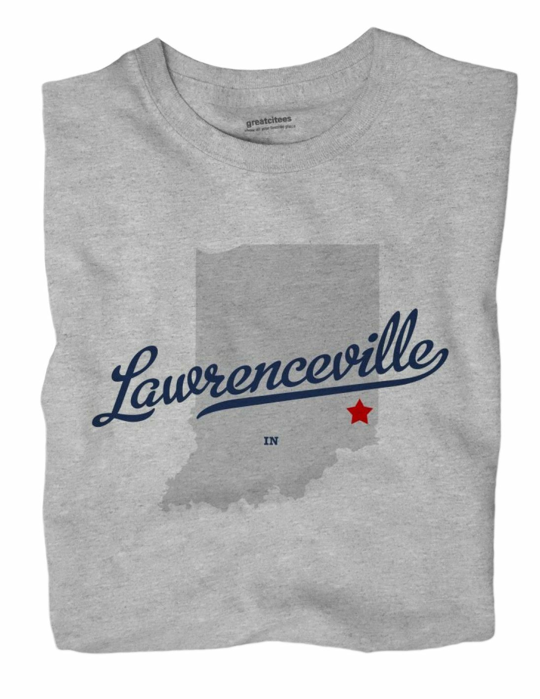 Lawrenceville Indiana IN T-Shirt MAP | eBay