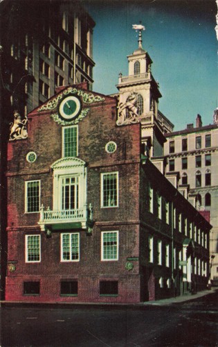 Postcard MA Boston Massachusetts Old State House Bostonian Society ...