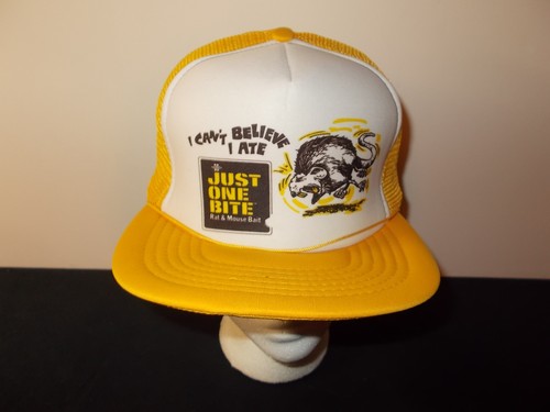 VTG-1980s Just One Bite Mouse Rat bait mesh trucker snapback hat sku32 ...