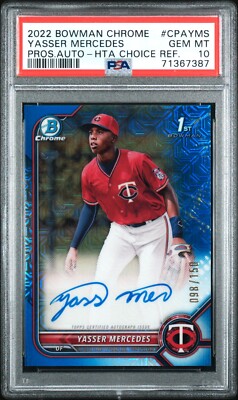 Yasser Mercedes 2022 Bowman Chrome 1st Blue Mojo Auto 098/150 #CPA-YMS ...