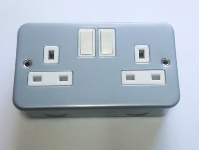 Metal Clad Double / Twin Electrical Switch Socket 13amp (Free Delivery ...