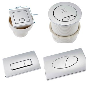 Large Chrome Pneumatic Push Button Flush Plate Square Round Dual Air | eBay