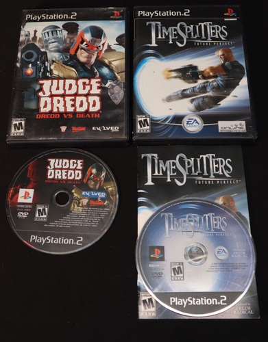 Lot Of 2 PS2 Games Judge Dredd Vs Death Time Splitters Future Perfect ...