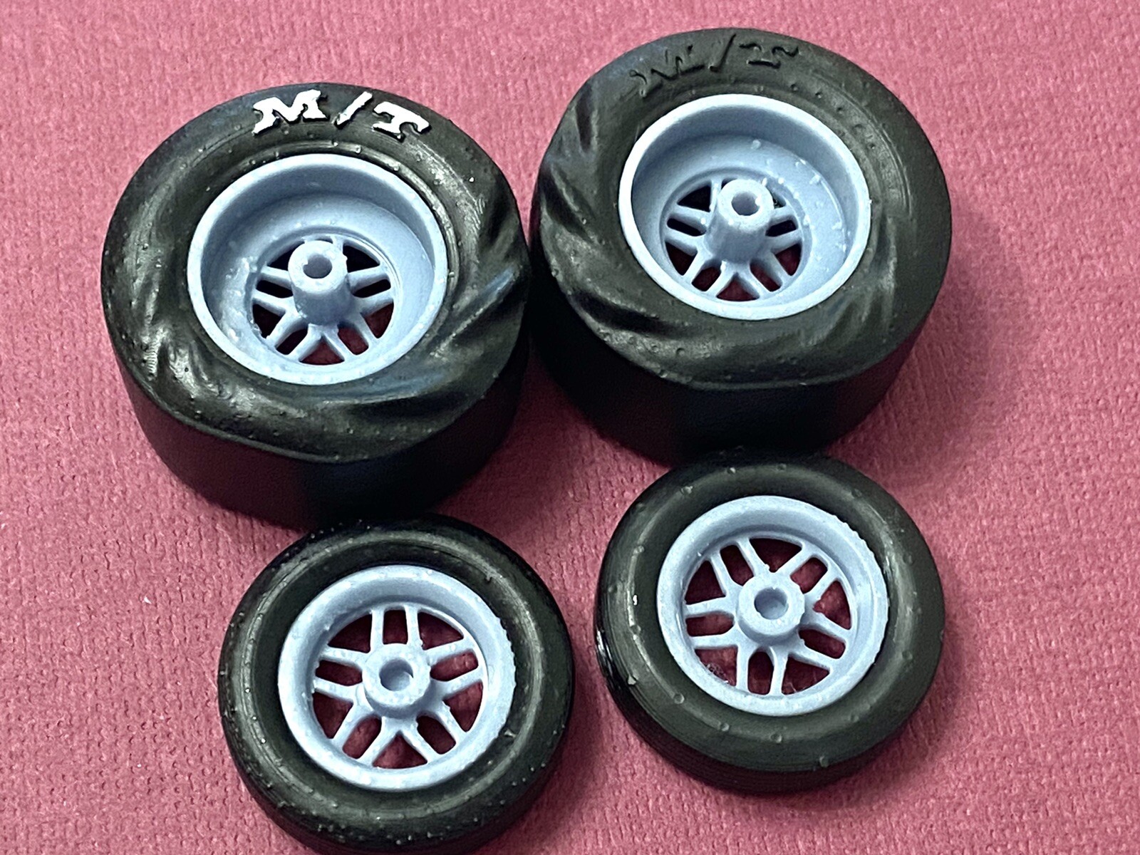 1/24 Scale: 17/15-inch “Weld Laguna” Wheels W/Wrinkled Drag Slicks ...
